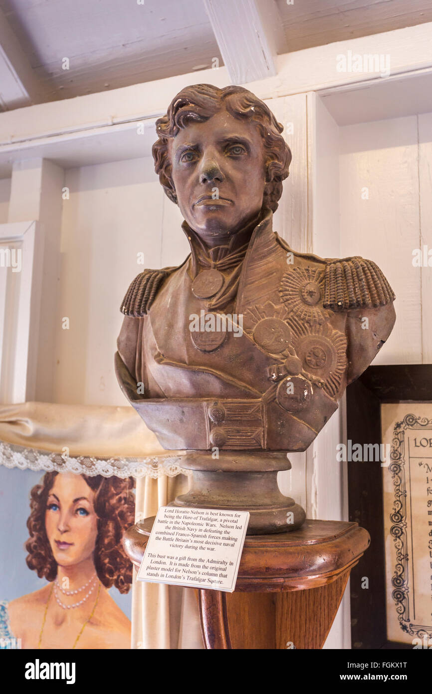 Bust of Lord Nelson in Nelson's Dockyard Museum, English Harbour, south ...