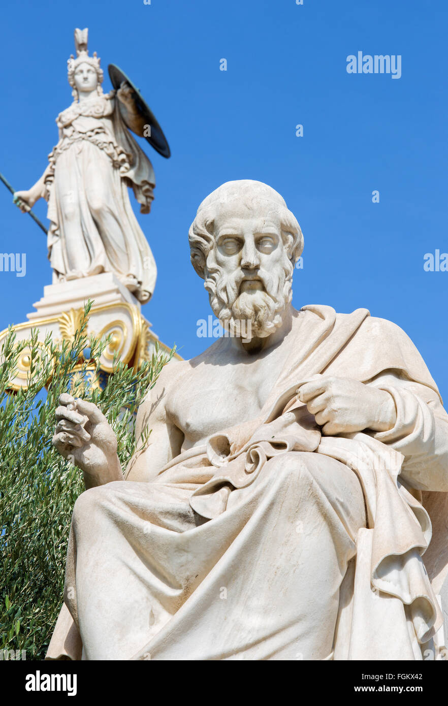 Athens - The statue of Plato in front of National Academy building by ...