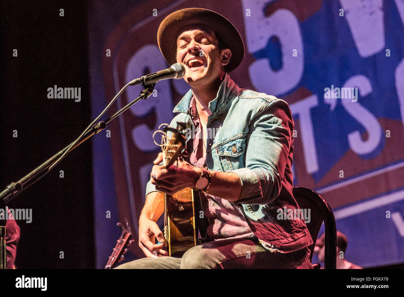 Detroit, Michigan, USA. 18th Feb, 2016. RYAN KINDER performing on WYCD ...