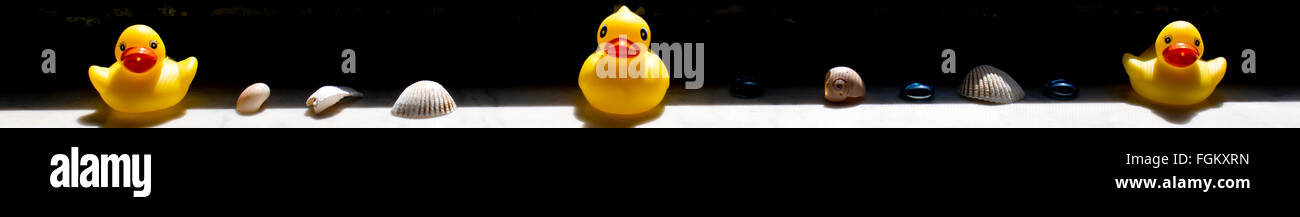 Rubber ducks in the sunshine on my window sill Stock Photo - Alamy