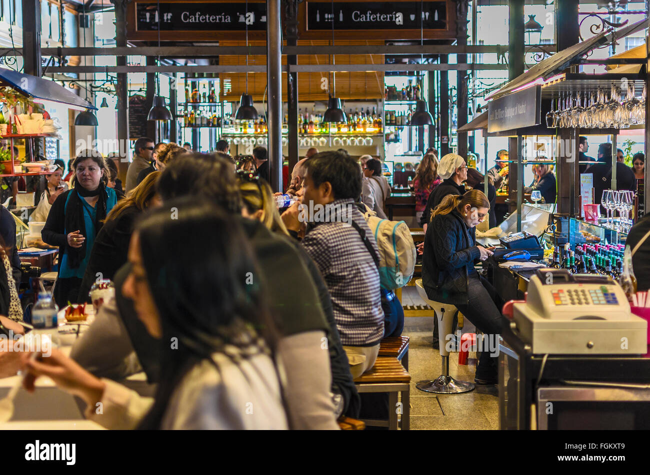 View of the Saint Michel market, Madrid city, Spain Stock Photo - Alamy