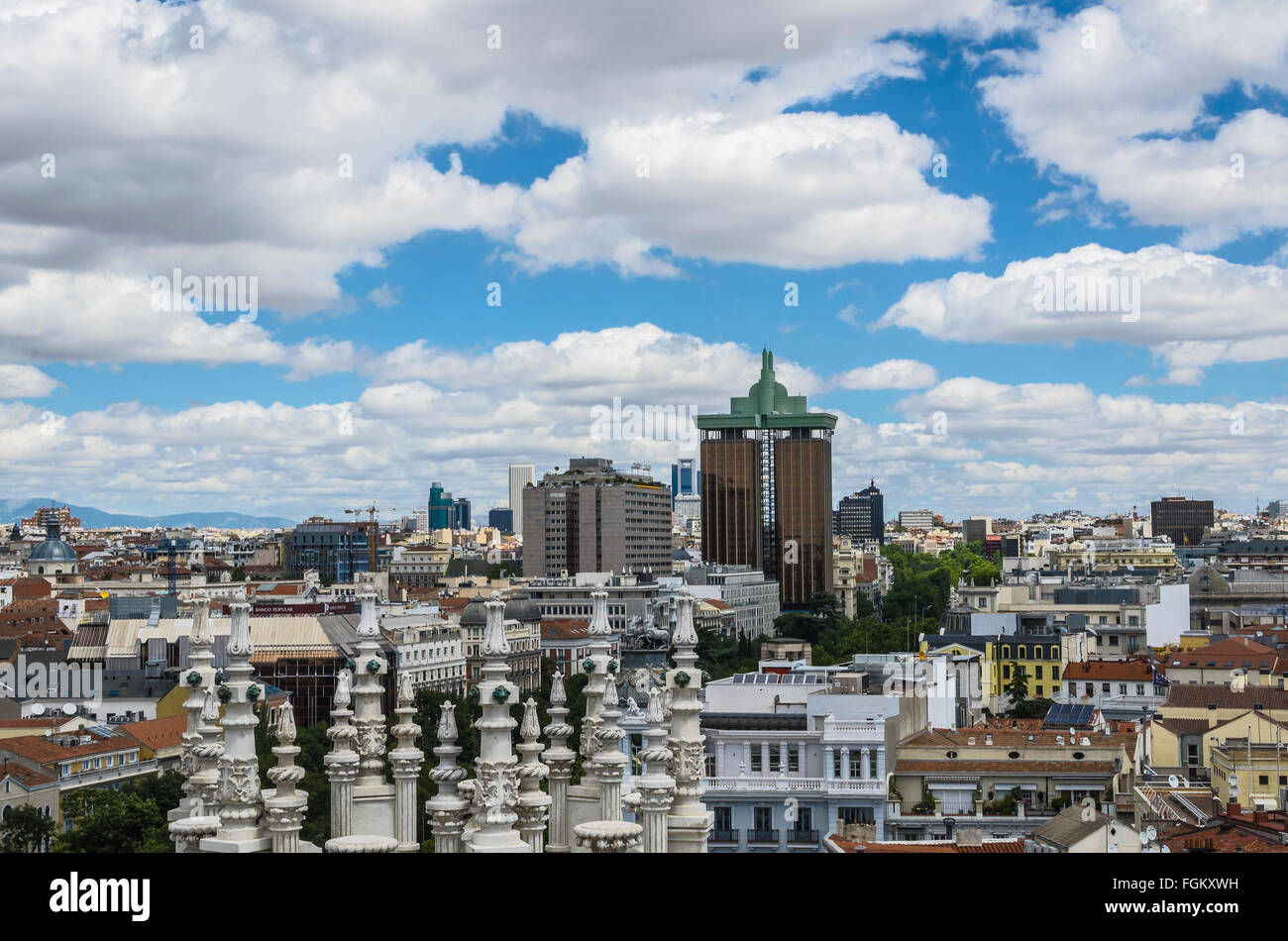 View of a blue sky on Madrid city, Spain Stock Photo - Alamy