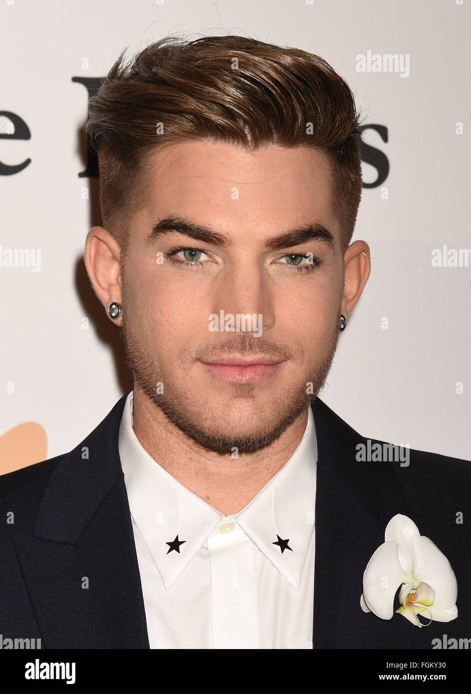 ADAM LAMBERT US singer in February 2016. Photo Jeffrey Mayer Stock ...