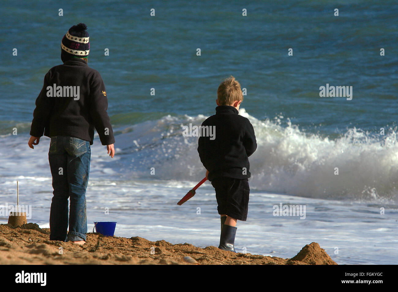 Having fun at the sea side Stock Photo - Alamy