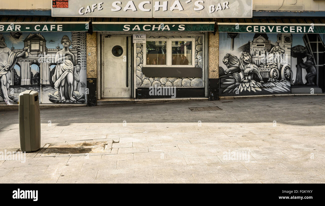 A front bar in Chueca square, Madrid city, Spain Stock Photo - Alamy