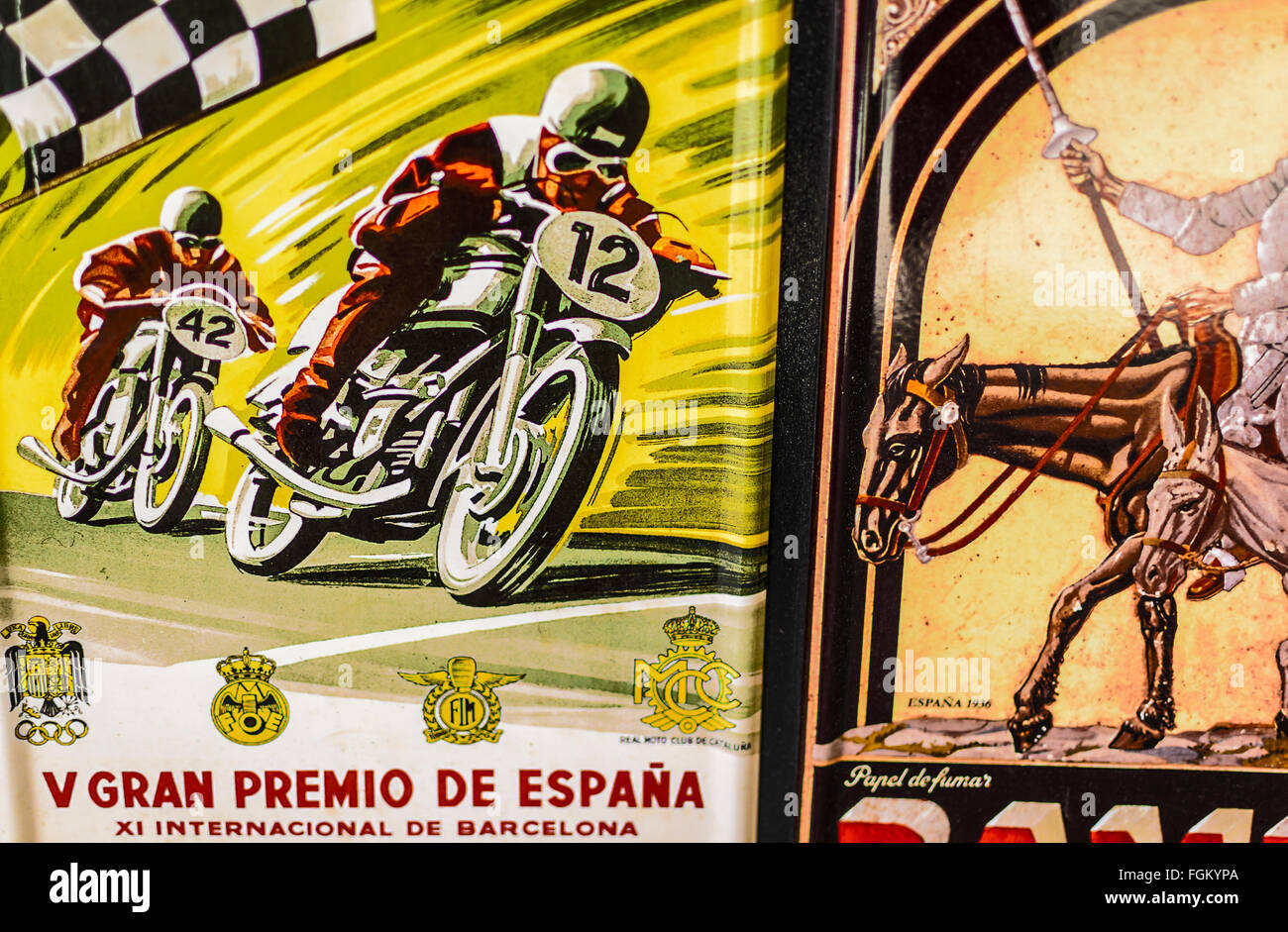 View of a placards in a store of Major square, Madrid city, Spain Stock ...