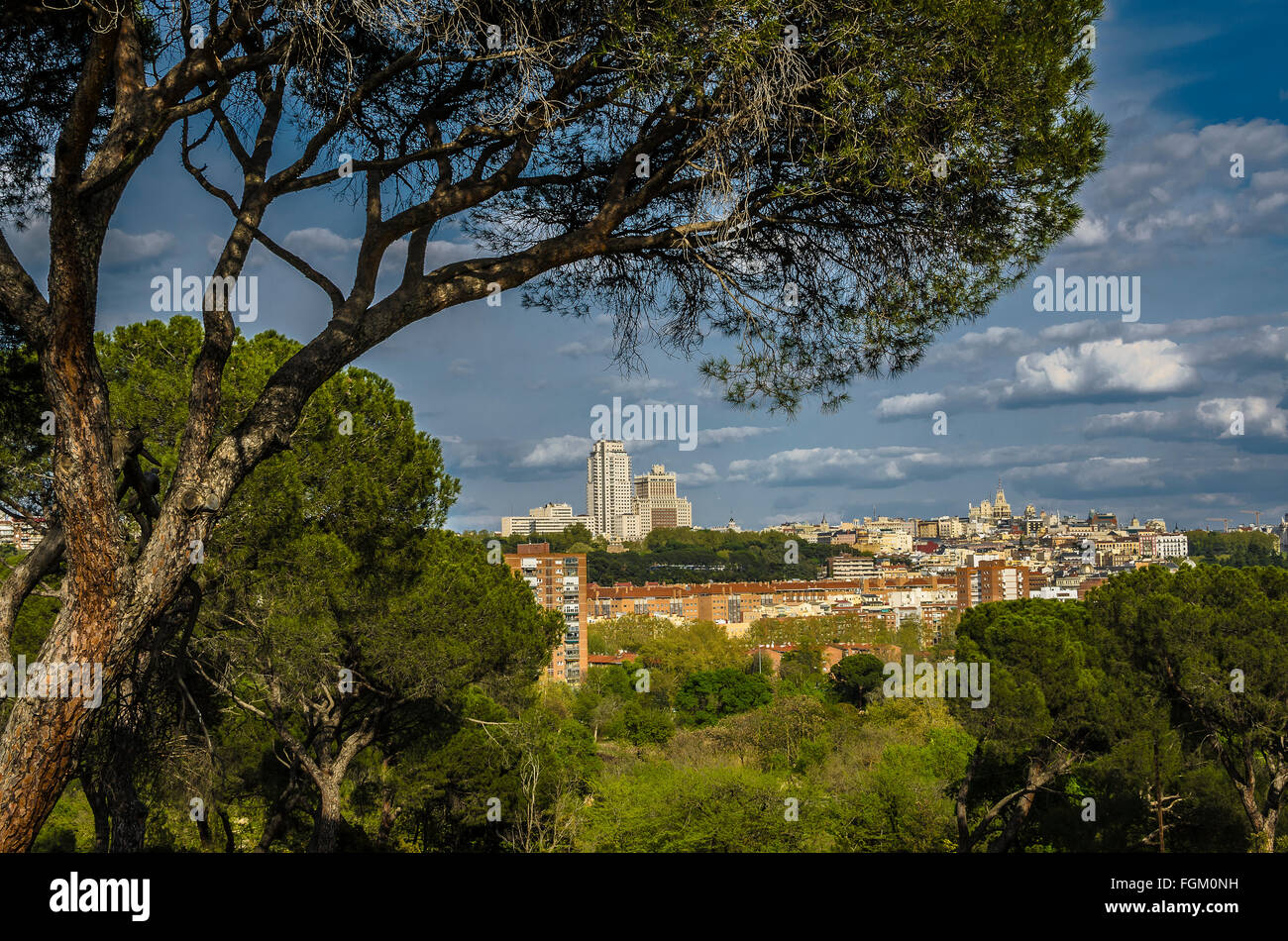 A landscape view of Madrid city from the Country House, Spain Stock ...