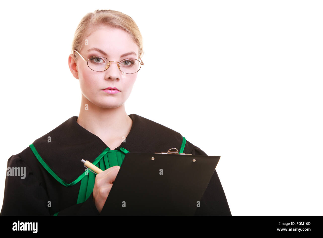 Law court or justice concept. Young woman lawyer attorney wearing ...