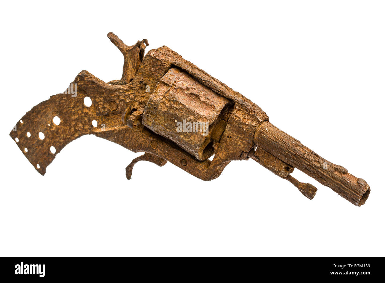 Old rusty pistol, Isolated on white background Stock Photo - Alamy