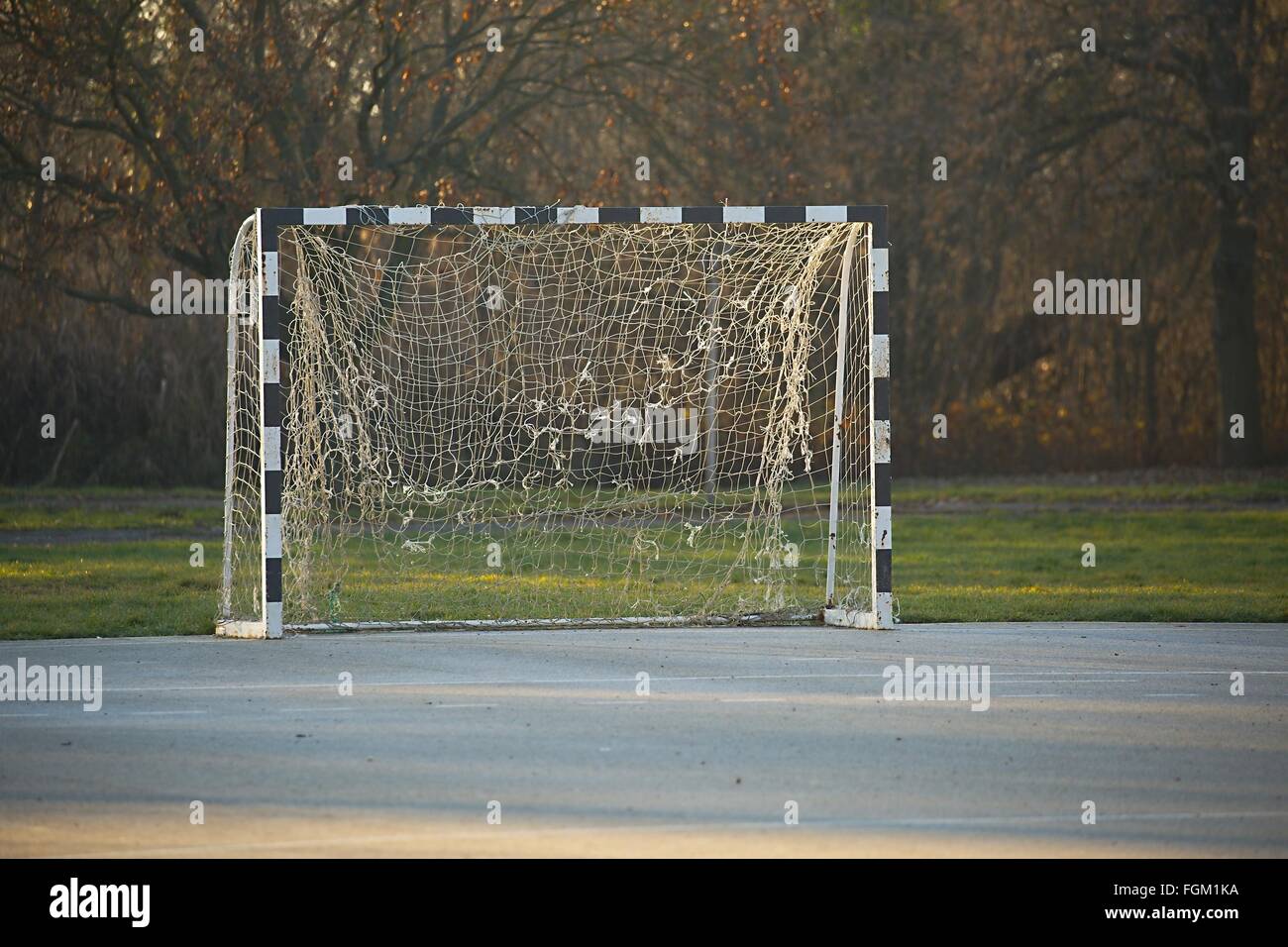 Football Gate in a Park Stock Photo - Alamy