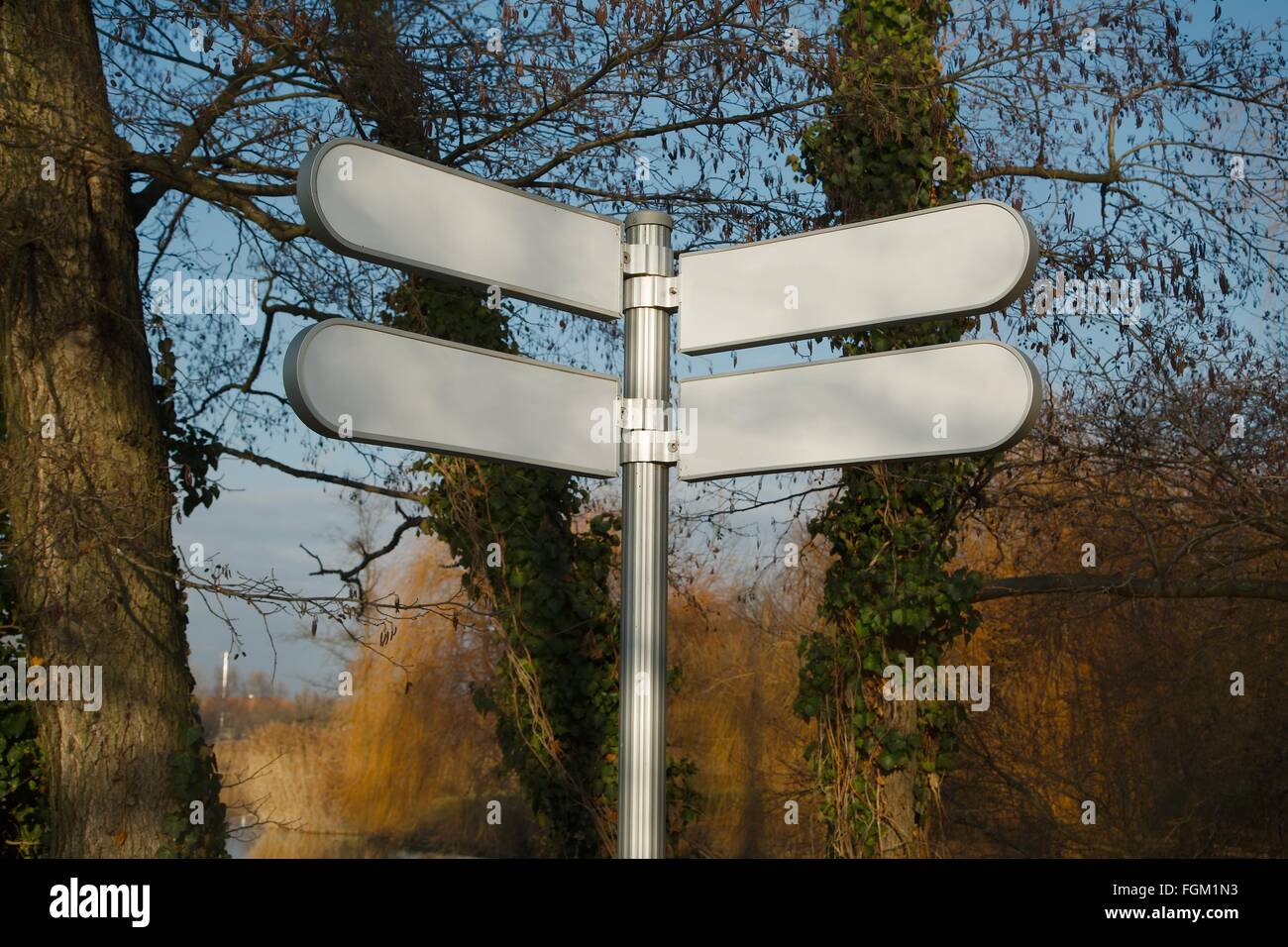 Blank Direction Signs Stock Photo - Alamy