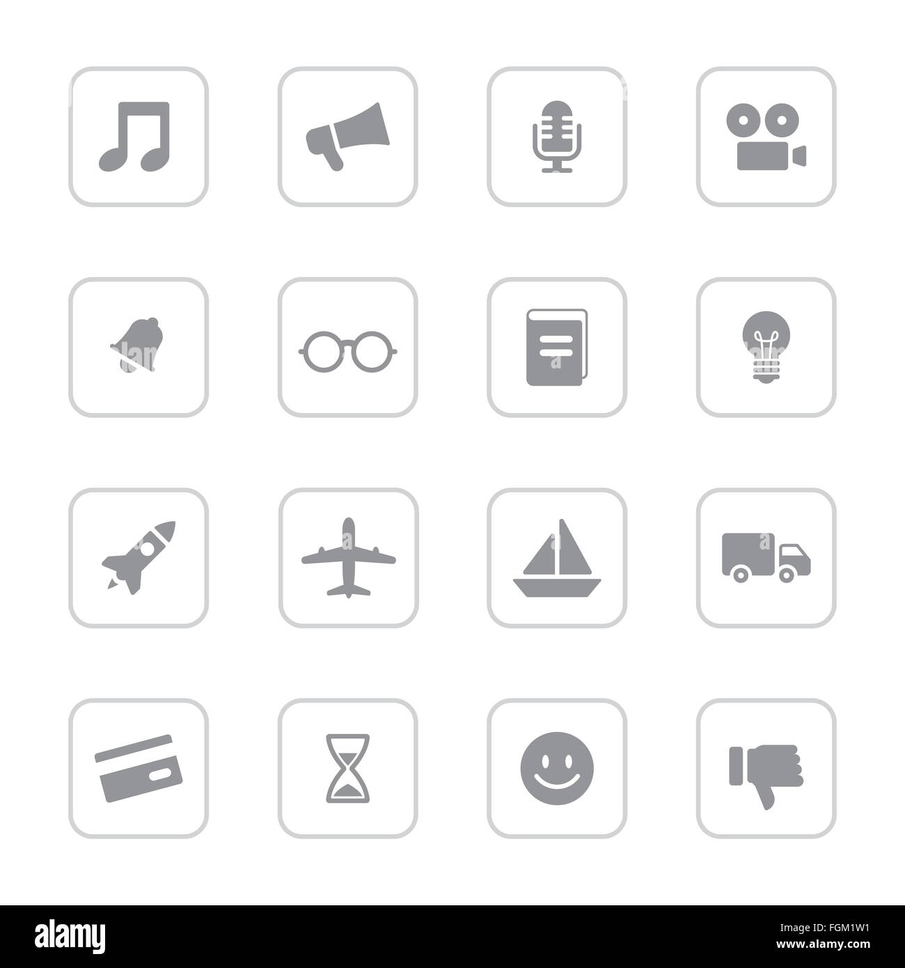 [JPEG] gray web icon set 5 with rounded rectangle frame for web design, user interface (UI ...