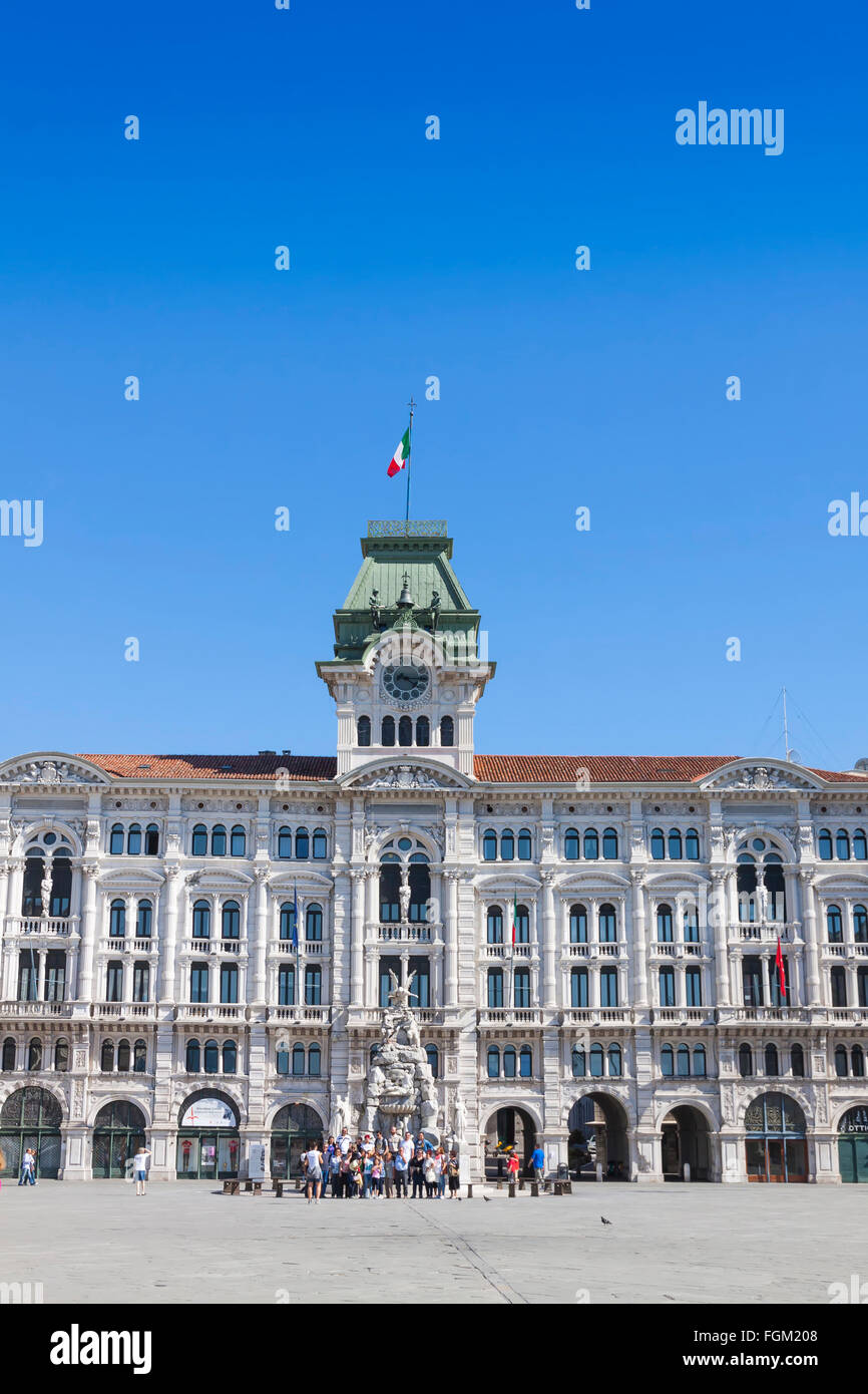 City Hall building (Comune di Triesti) at the Unity of Italy square ...