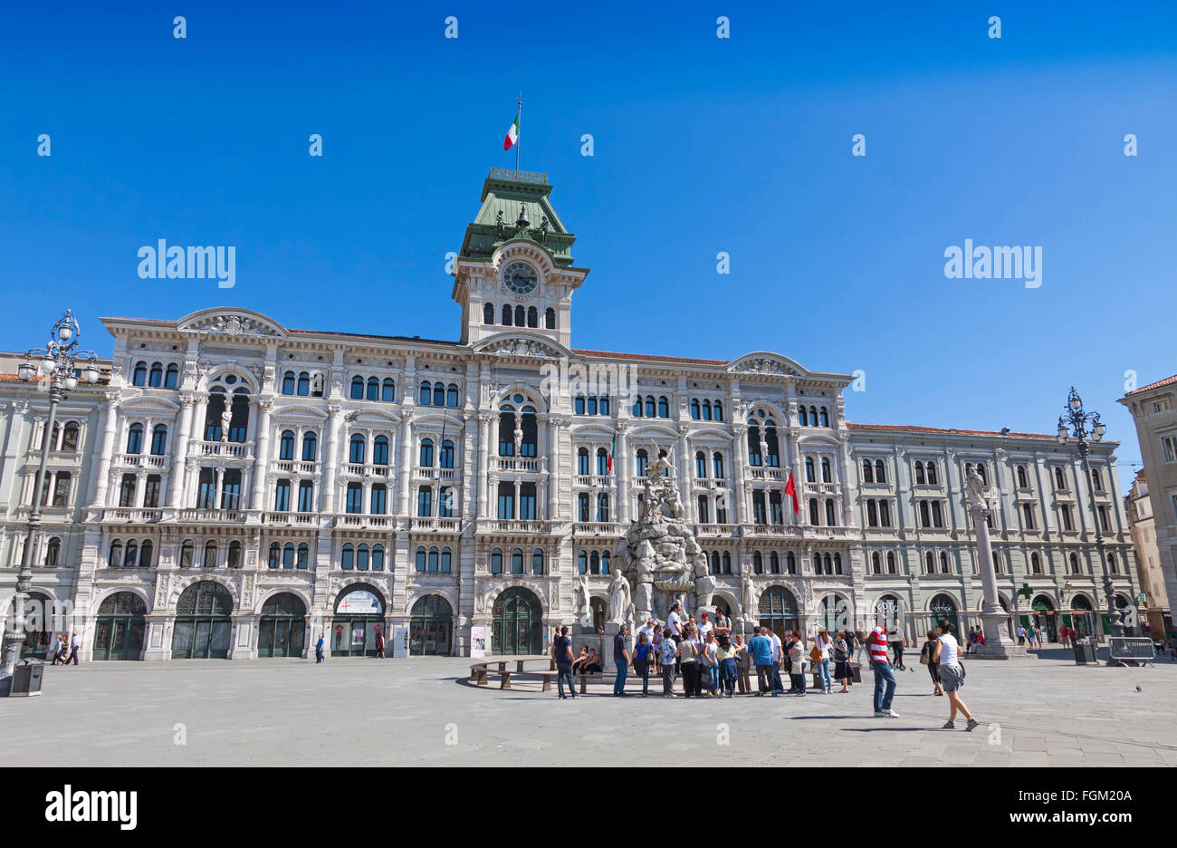 City Hall building (Comune di Triesti) at the Unity of Italy square ...