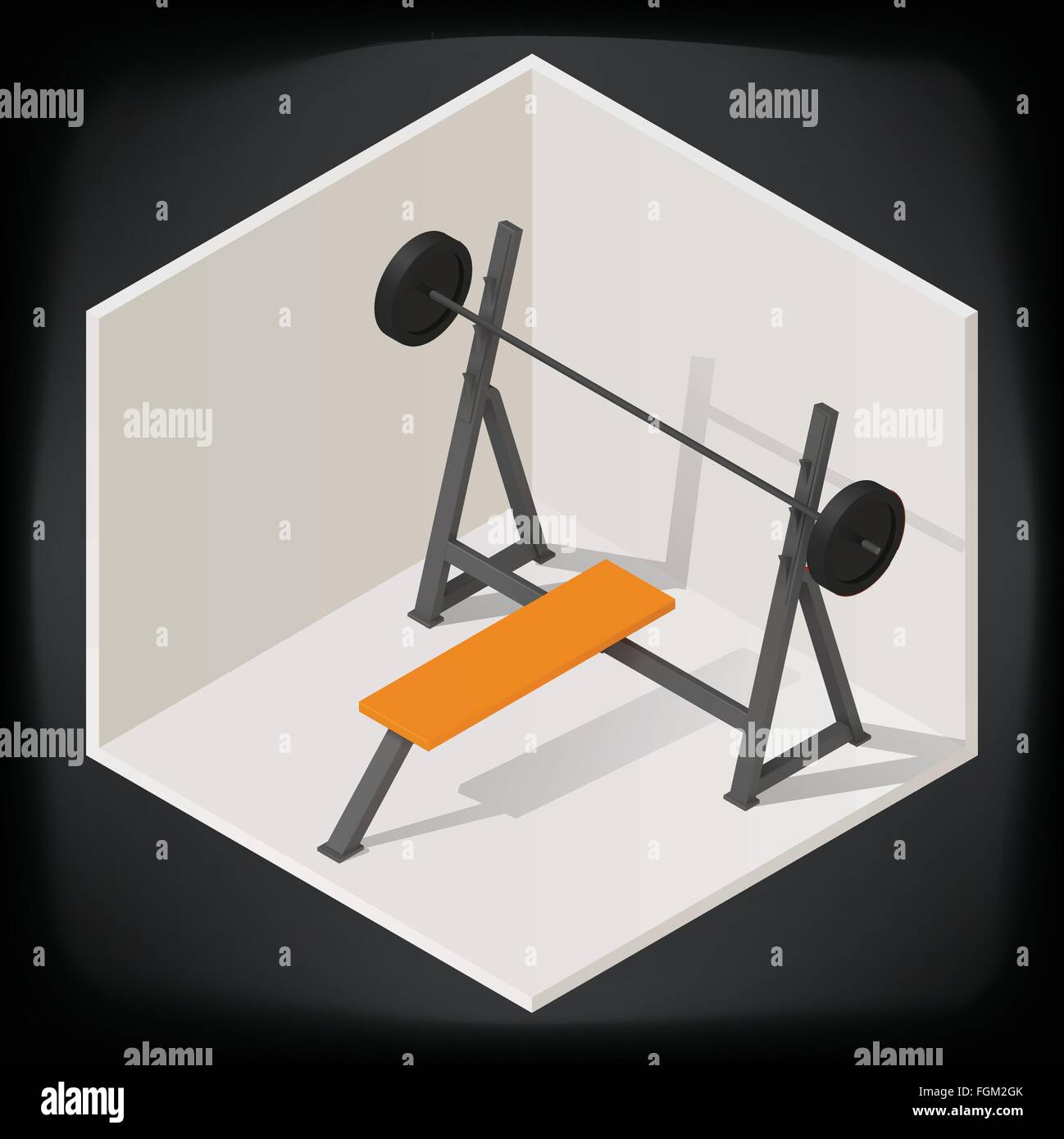 Bench press vector isometric illustration Stock Vector Image & Art - Alamy