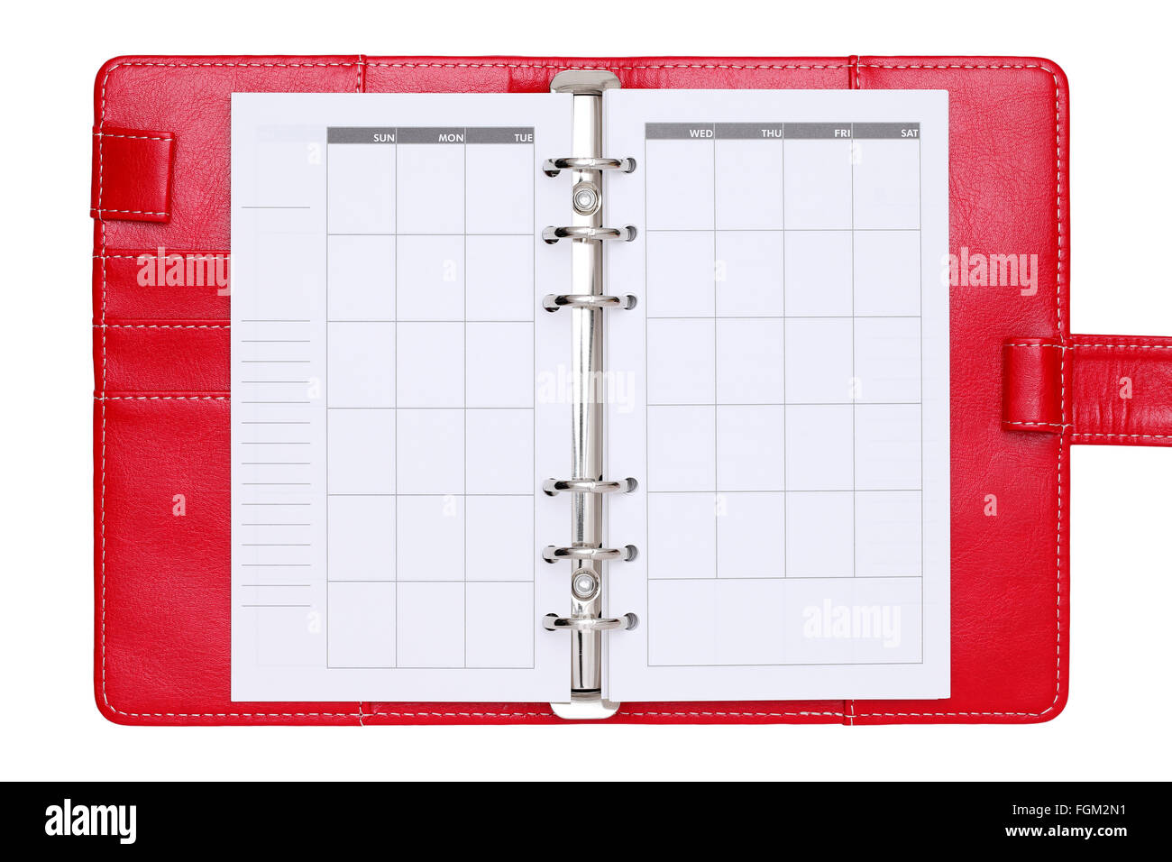 opened red leather notebook isolated on a white background Stock Photo ...