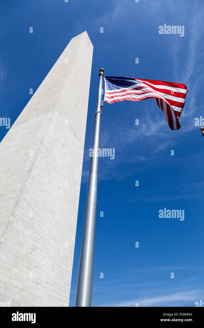 American Flag Obelisk Washington DC Stock Photo - Alamy