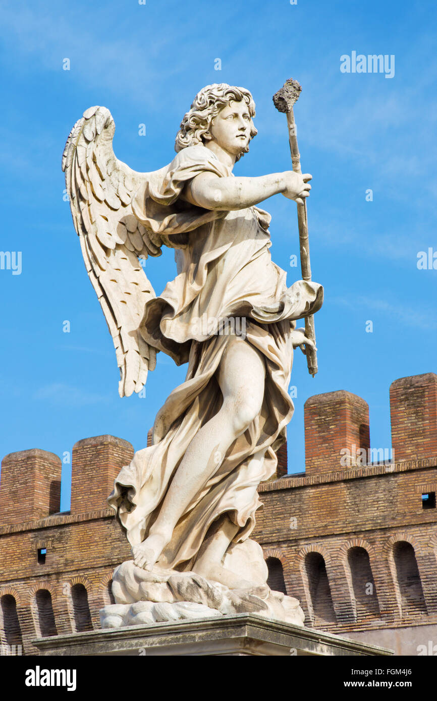 ROME, ITALY - MARCH 27, 2015: Statue of angel with the sponge by ...
