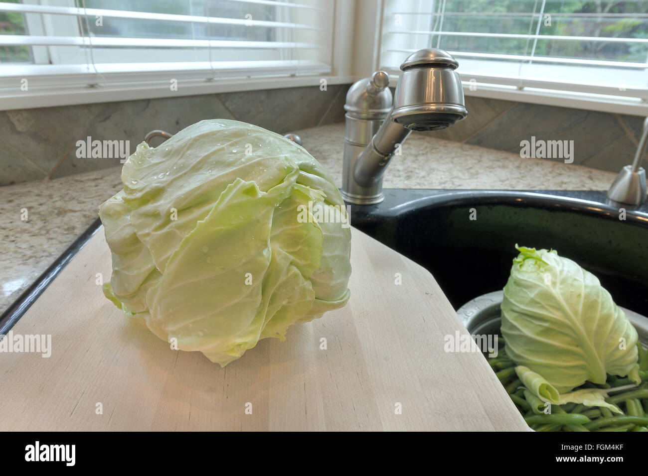 Washing cabbage on kitchen hi-res stock photography and images - Alamy