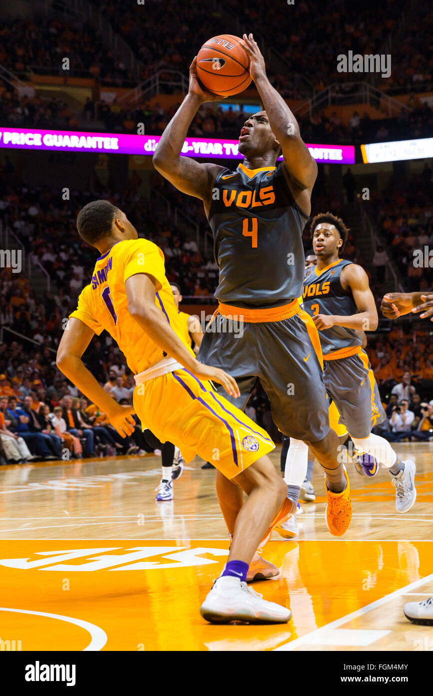 Knoxville, Tennessee, USA. 20th February, 2016. Armani Moore #4 of the ...