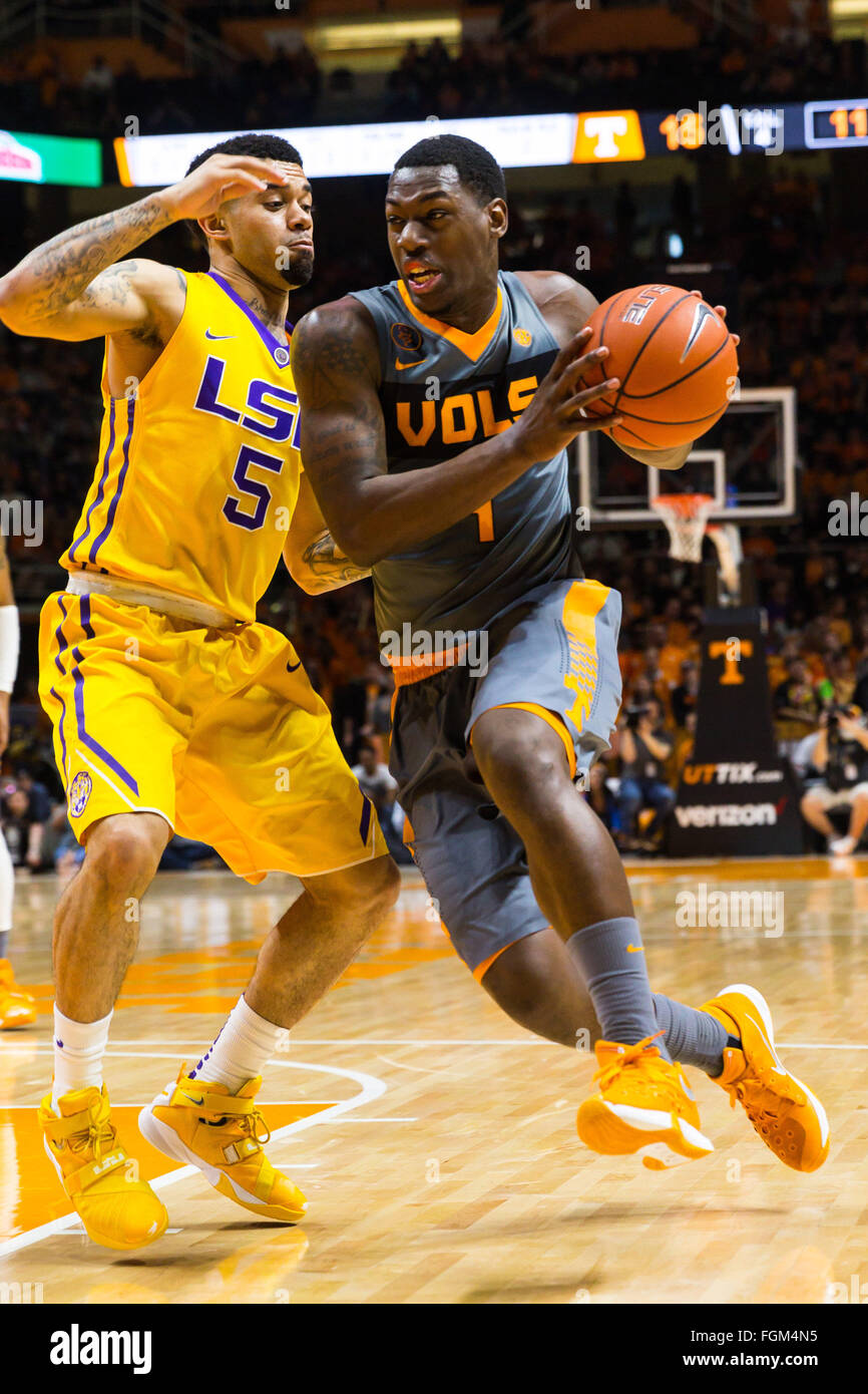 Knoxville, Tennessee, USA. 20th February, 2016. Armani Moore #4 of the ...
