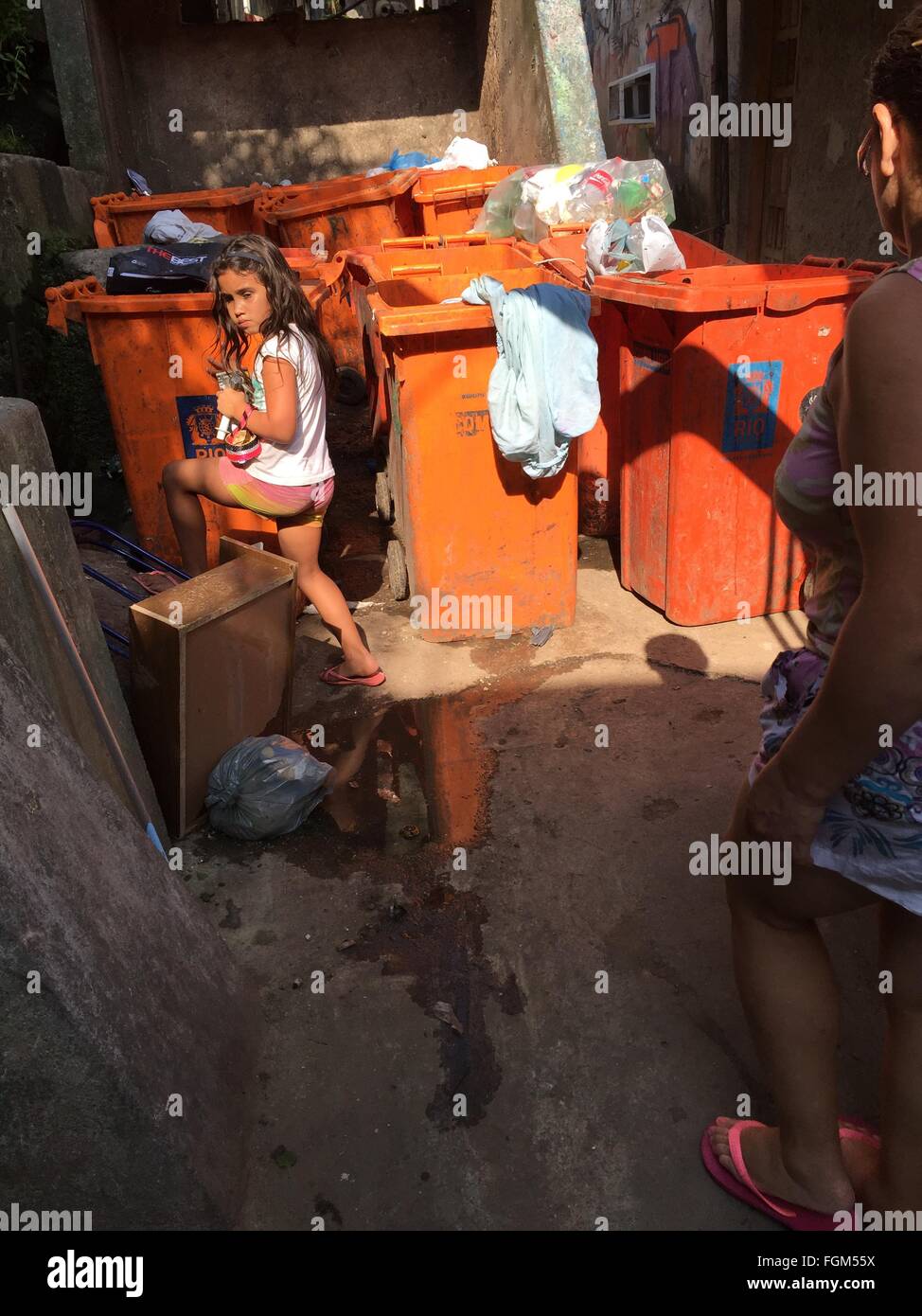 Trash cans in the Pavao-Pavaozinho slum in Rio de Janeiro, Brazil 19 ...