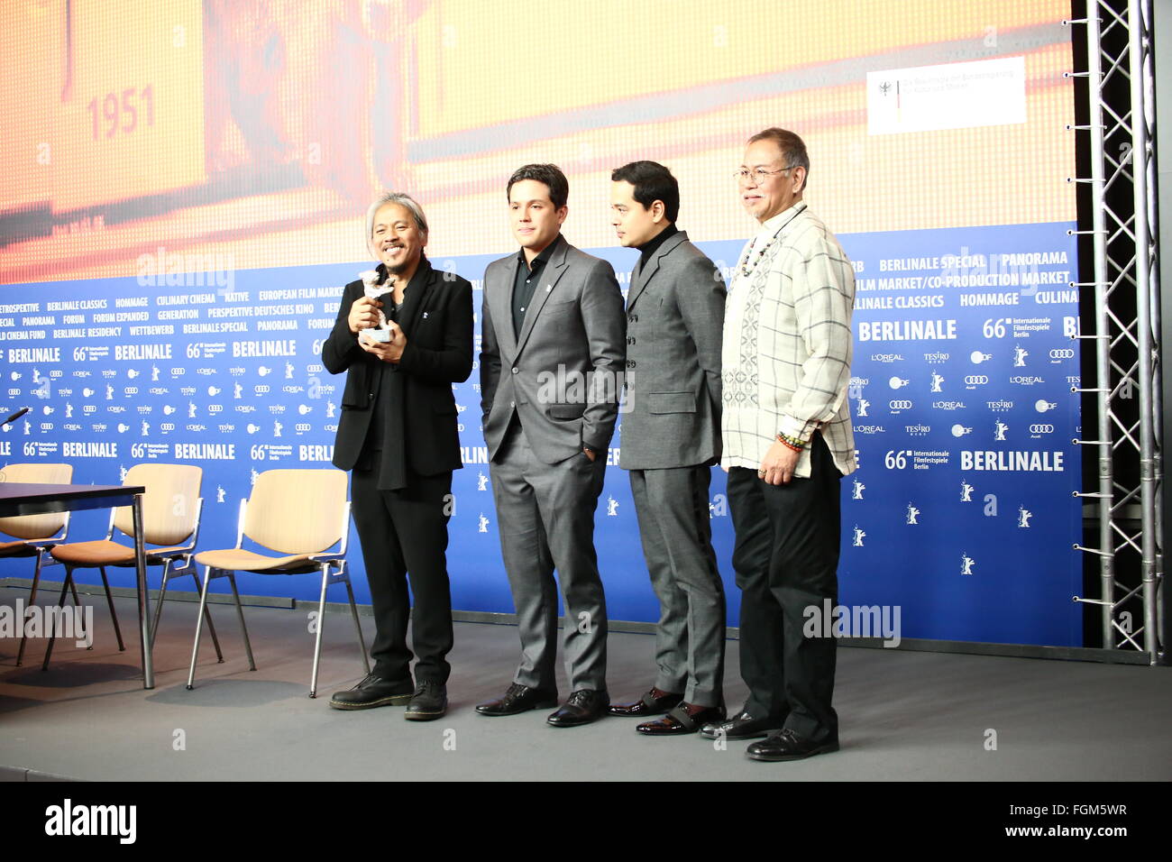 Berlin, Germany. 20th Feb, 2016. Lav Diaz received Silver Bear Alfred ...