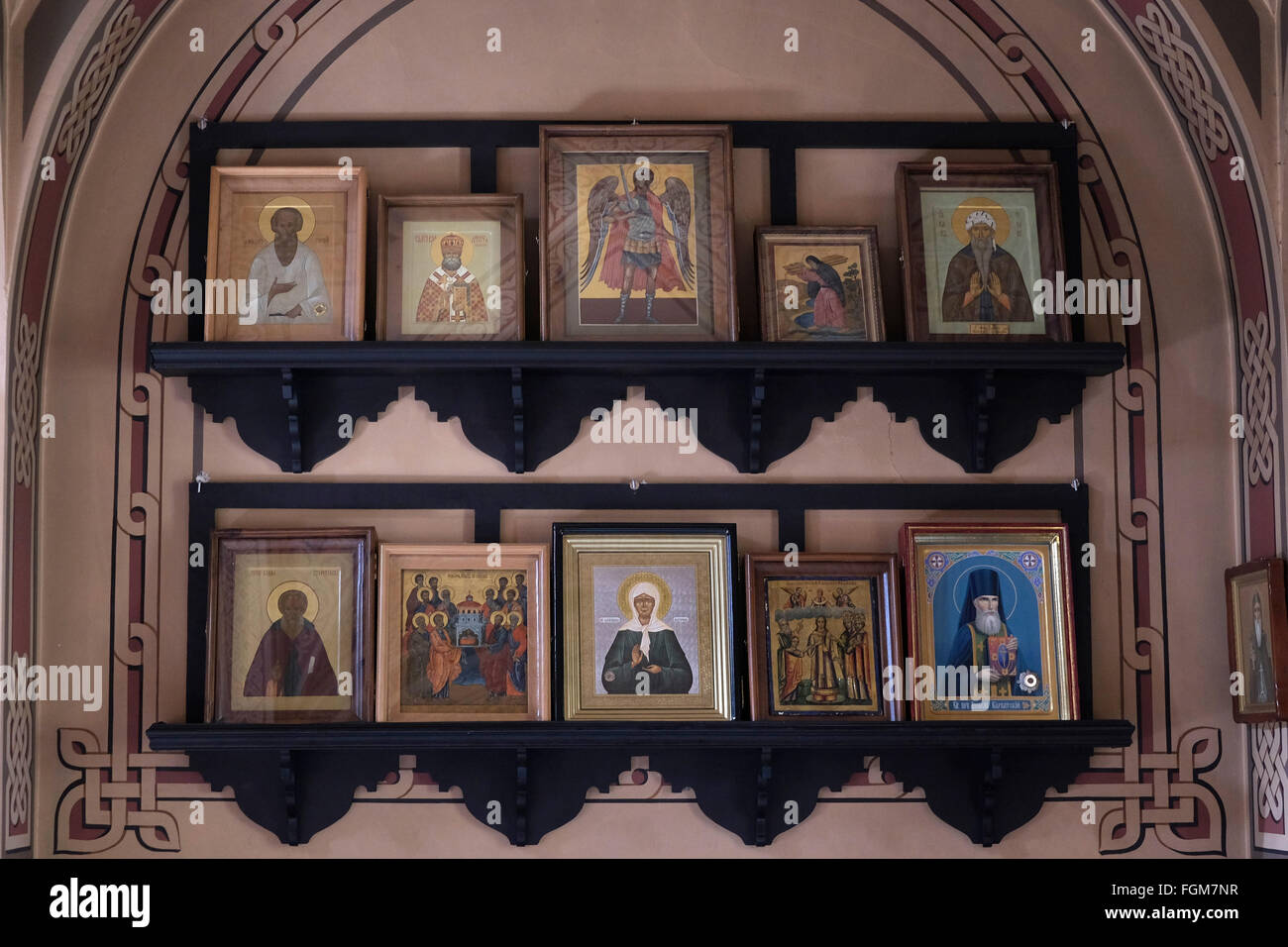 Religious icons inside the Russian Orthodox Church of Saint Mary ...
