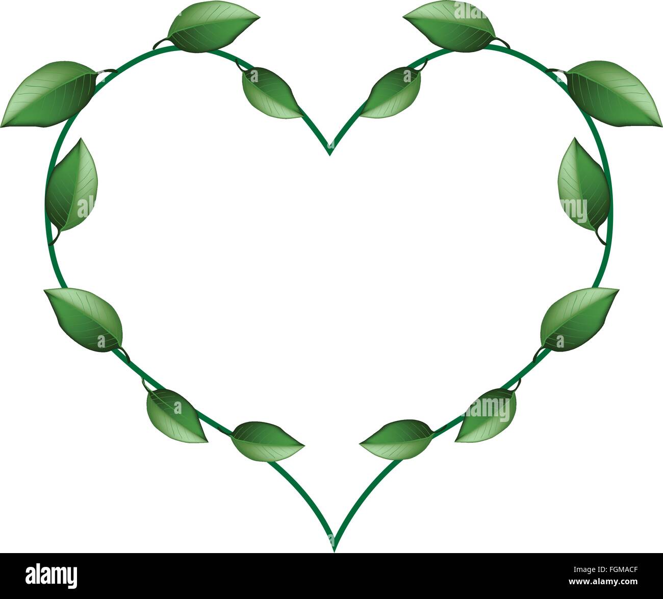 Love Concept, Illustration of Heart Shape Frame Made of Lovely Green ...