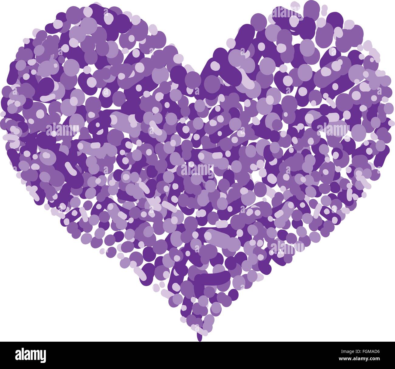 Love Concept, Assorted Purple Circle Forming in A Heart Shape Isolated ...