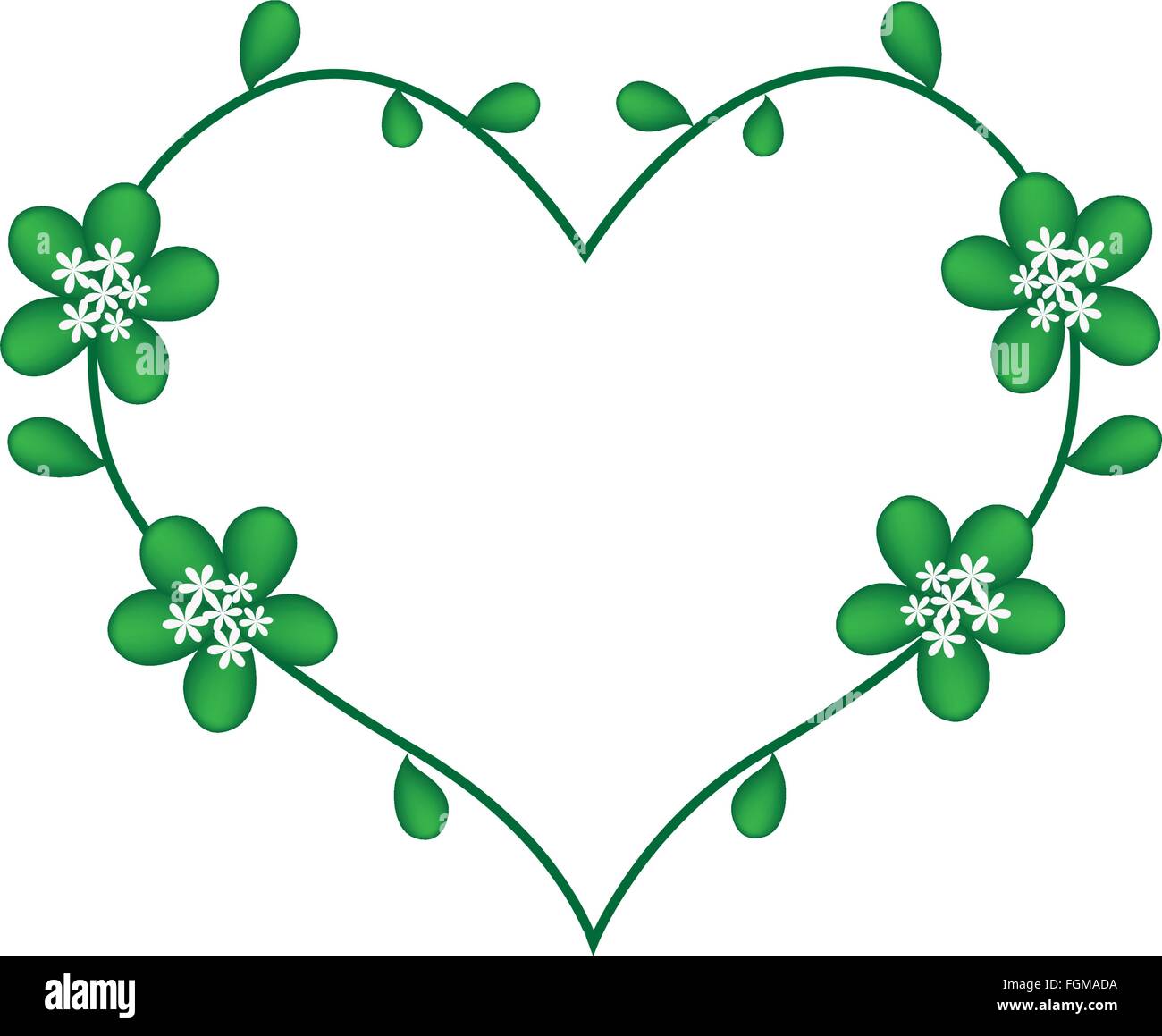 Love Concept, Illustration of White Jasmine Flowers Forming in Lovely ...