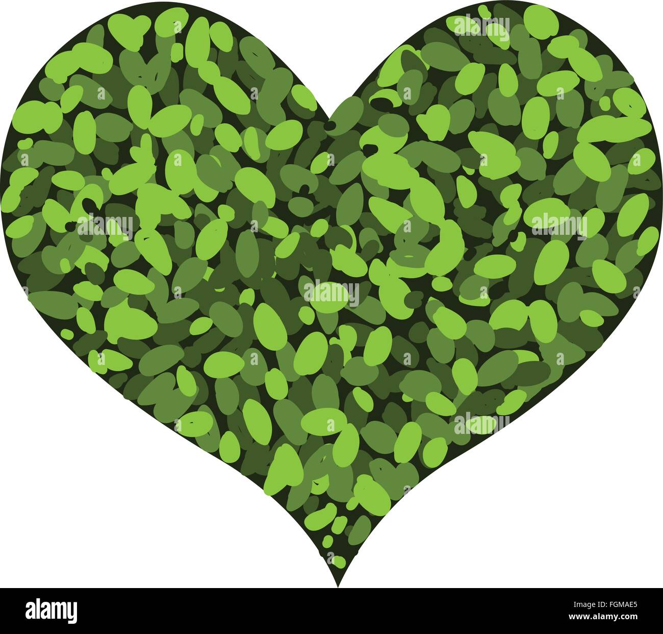 Love Concept, Assorted Green Circle Forming in A Heart Shape Isolated ...