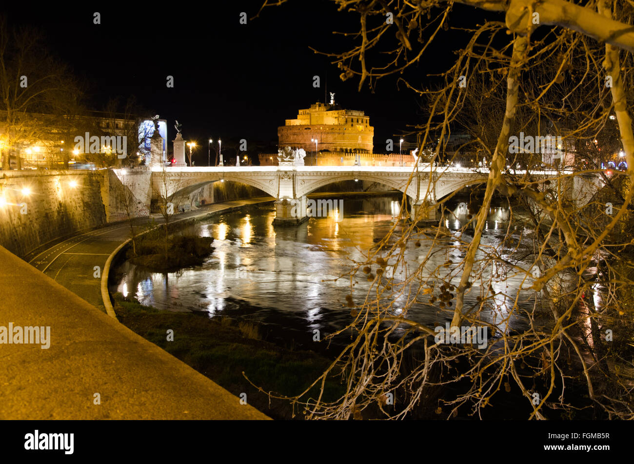 Saint Angelo Castle by night Stock Photo - Alamy