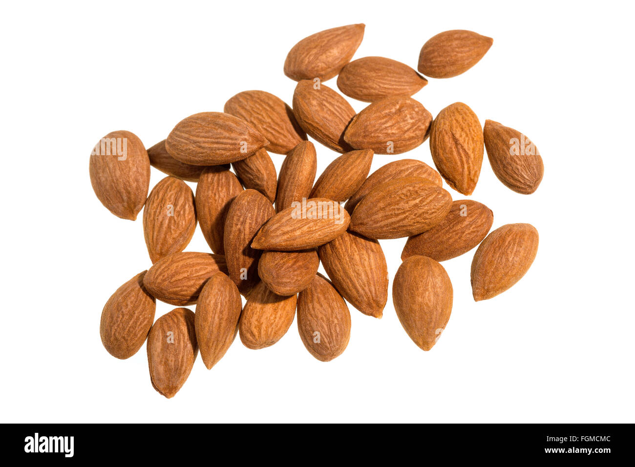 Fresh almonds isolated on a white background Stock Photo - Alamy