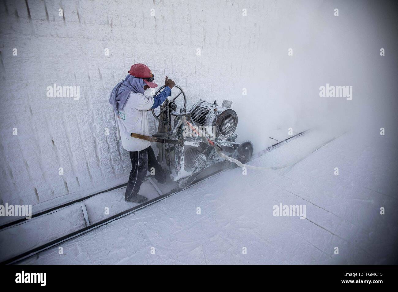Feb. 17, 2016 - Minya, Cairo, Egypt - Egyptian Labourers work at a ...