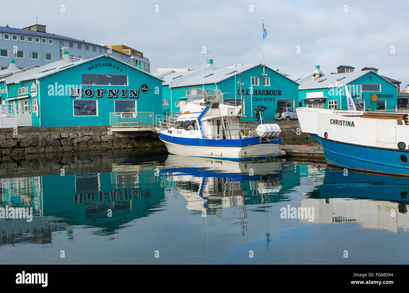 Reykjavik Iceland Arctic downtown Harbor marina colorful small fishing ...