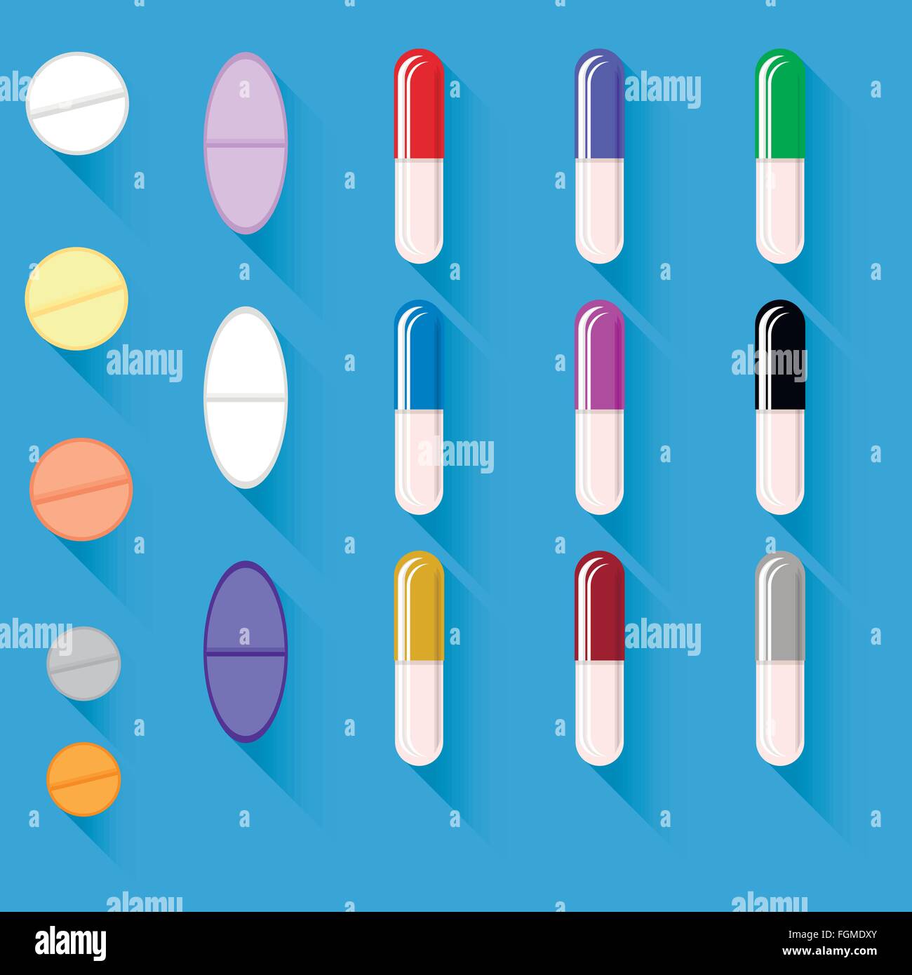 Different colorful pills background Stock Vector Images - Alamy