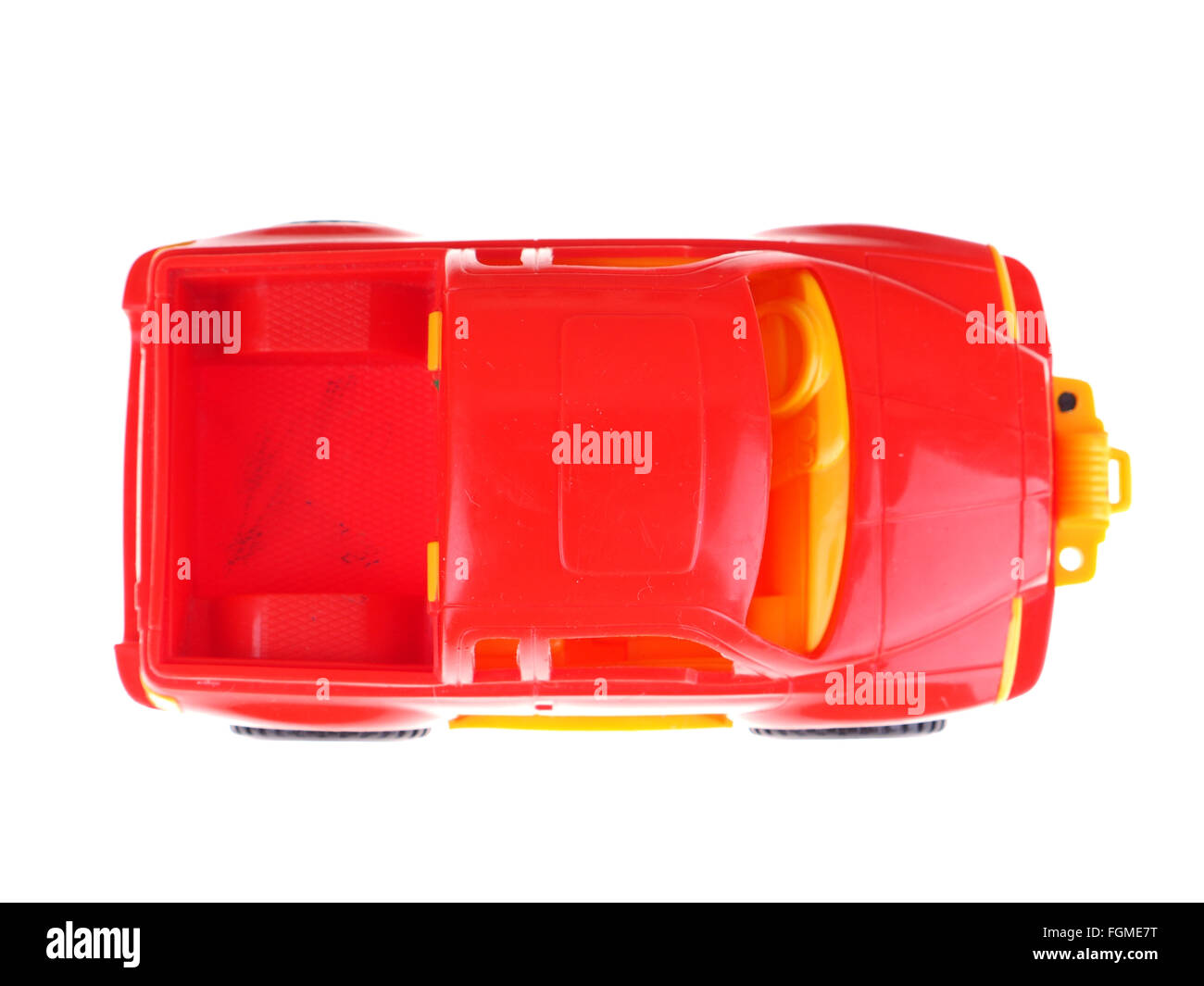 red toy car on a white background Stock Photo - Alamy
