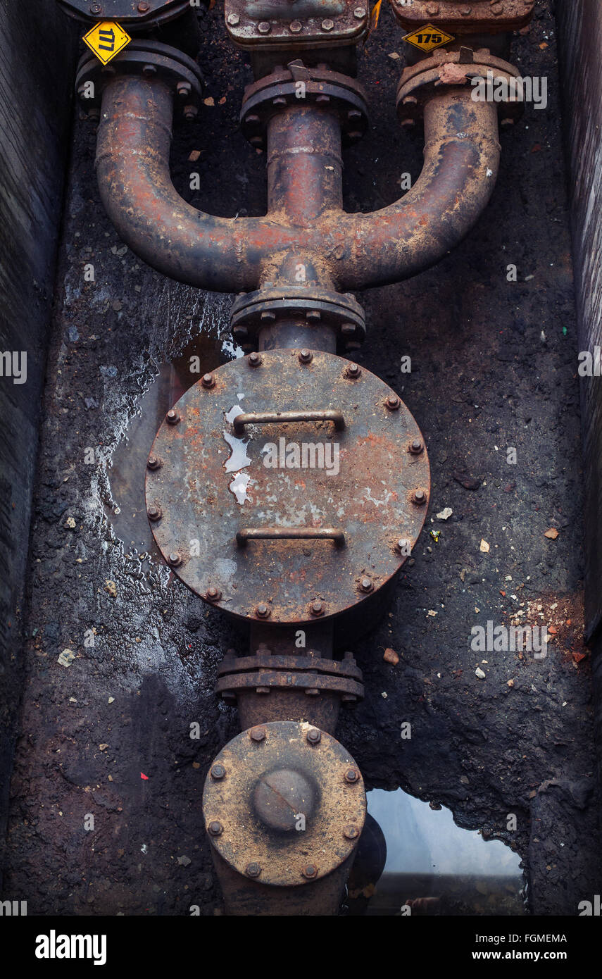 Oil and gas pipe line valves Stock Photo - Alamy