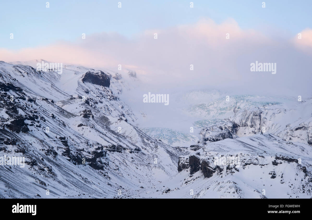 absolutely stunning snowy landscape in southern iceland Stock Photo - Alamy