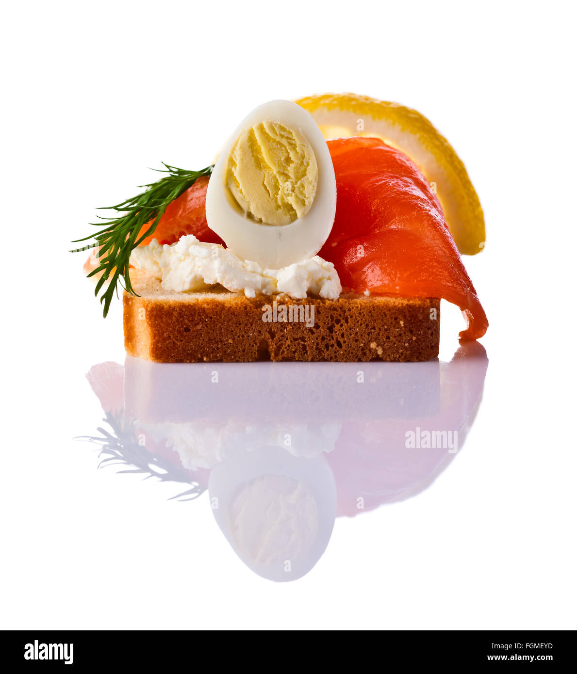 Salmon egg sandwich on Cut Out Stock Images & Pictures - Alamy