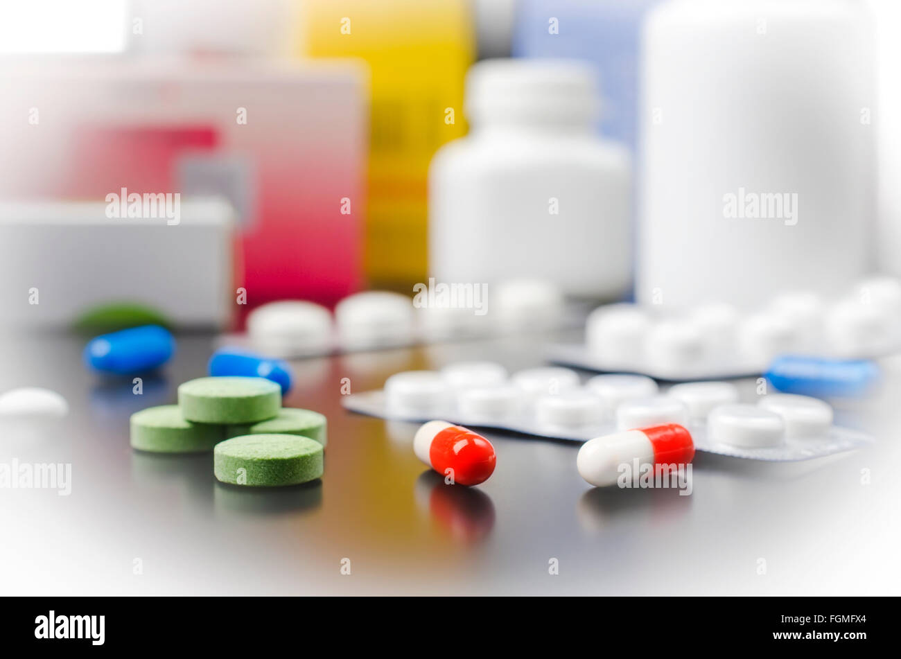 Variety of medicines and drugs Stock Photo - Alamy