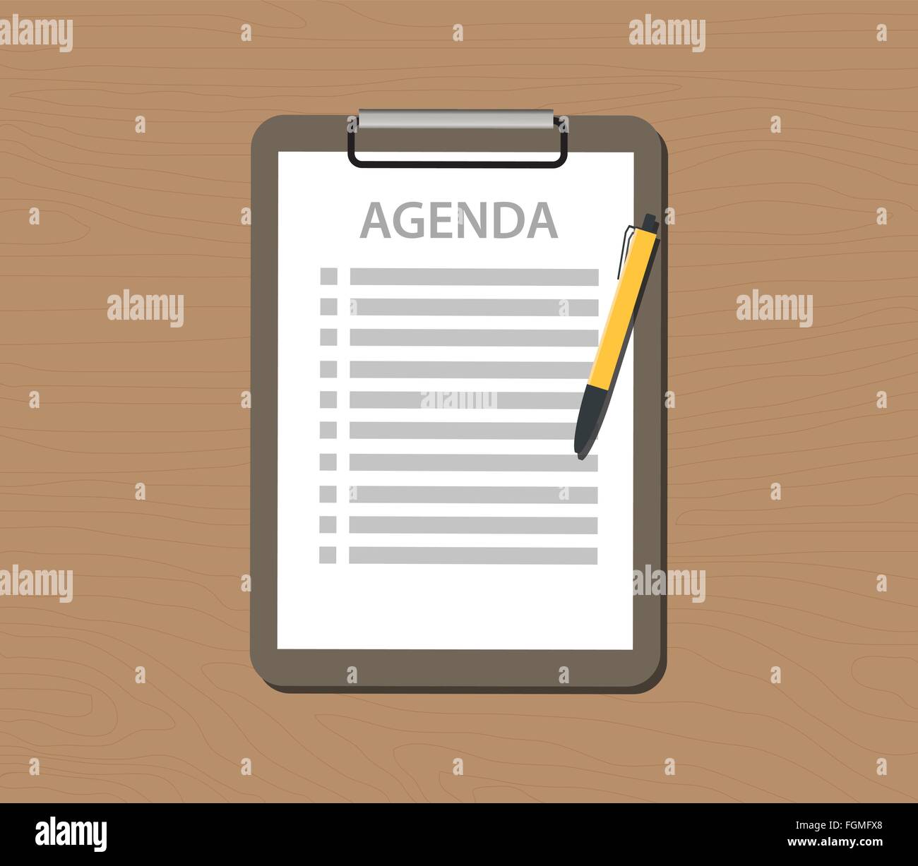 agenda list with document and clipboard vector Stock Vector Image & Art ...