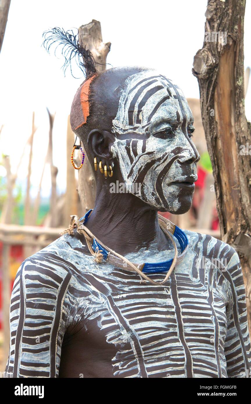 Southern Ethiopia-Omo Valley-Mursi Tribe Stock Photo - Alamy