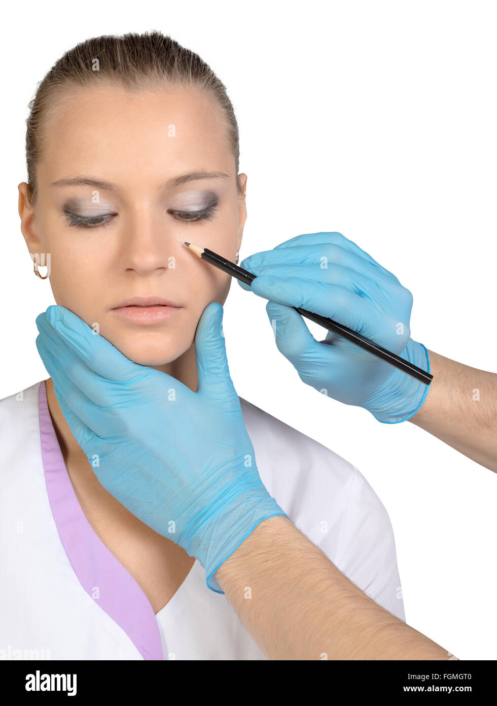 Young lady making marks on hi-res stock photography and images - Alamy