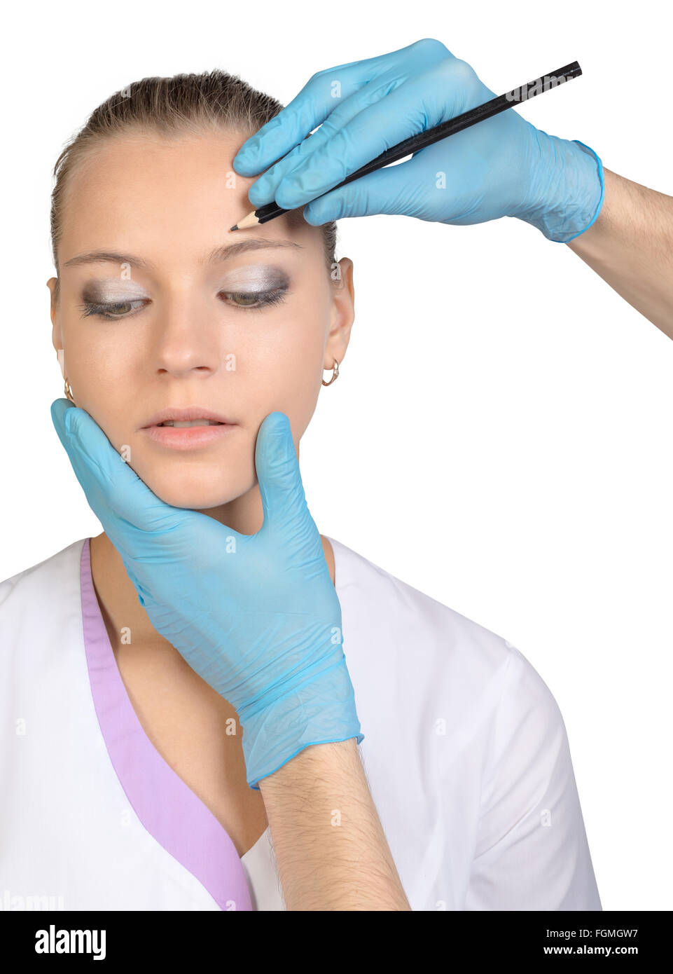 Woman marks on her face hi-res stock photography and images - Alamy