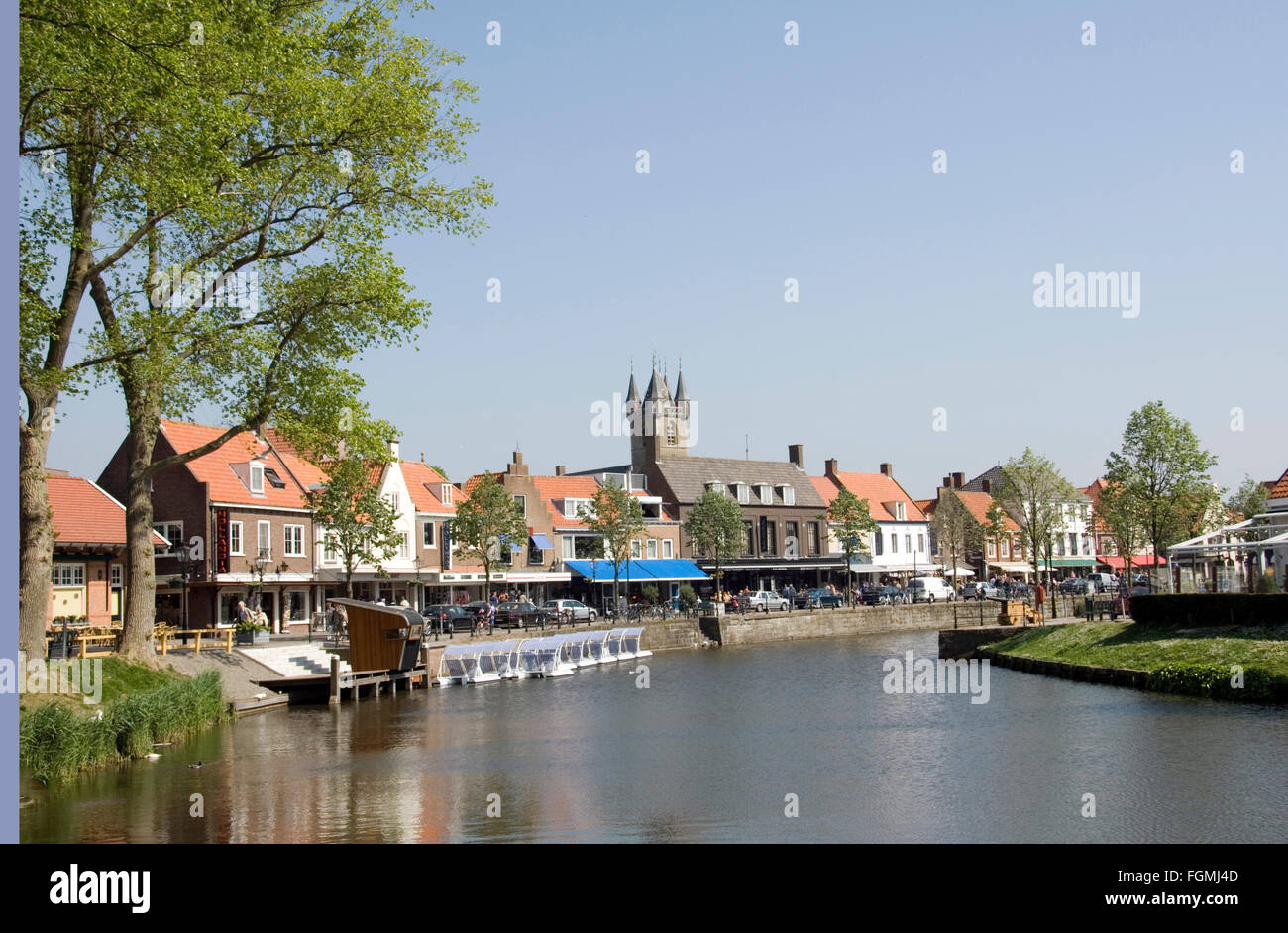 HOLLAND; SLUIS; CANAL AND TOWN Stock Photo - Alamy