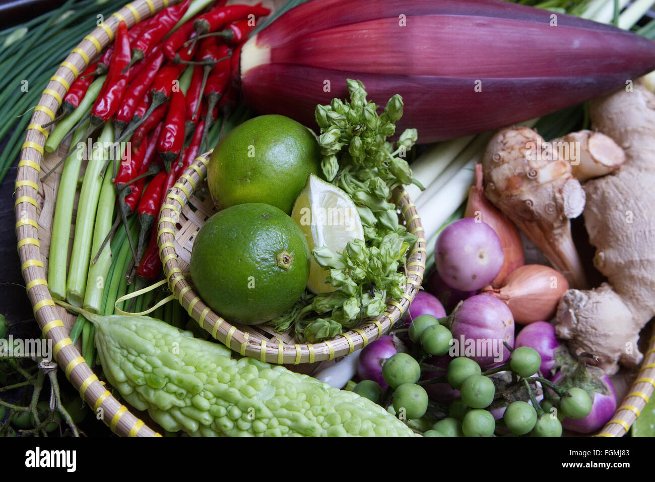 Tropical vegetables and spices Stock Photo - Alamy