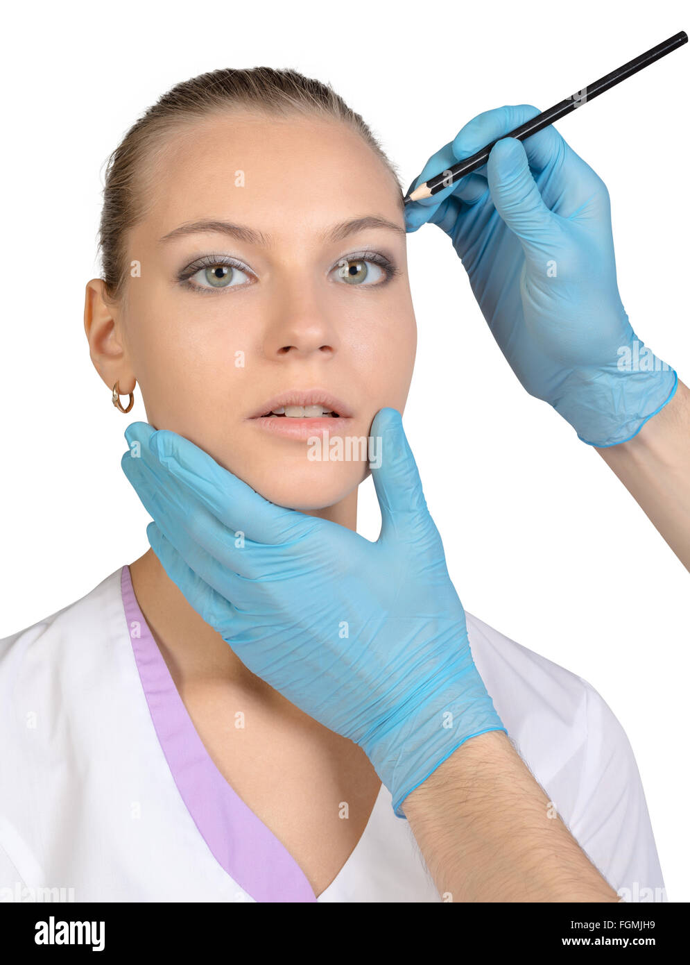 Young lady making marks on hi-res stock photography and images - Alamy