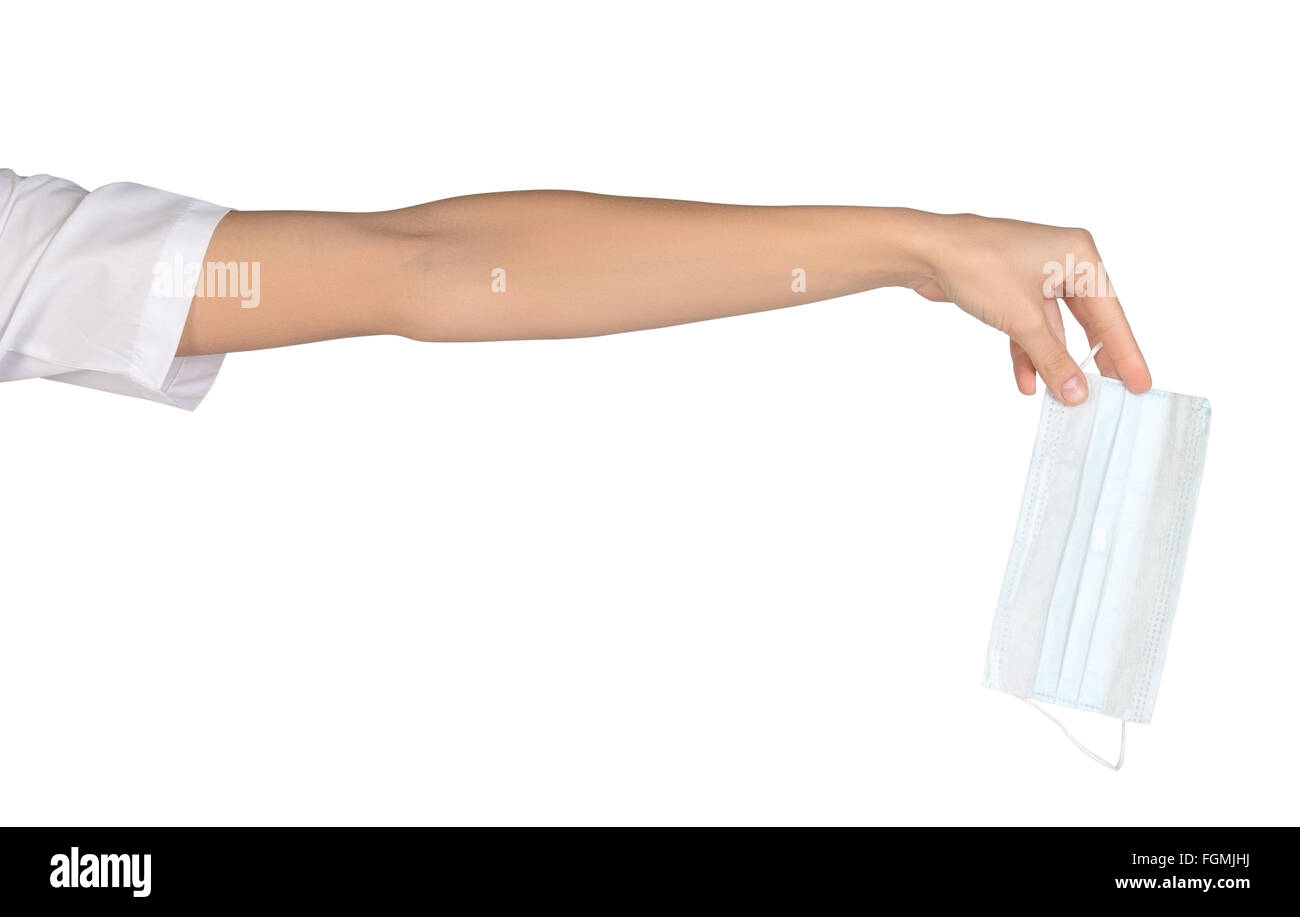 Holding mask Cut Out Stock Images & Pictures - Alamy